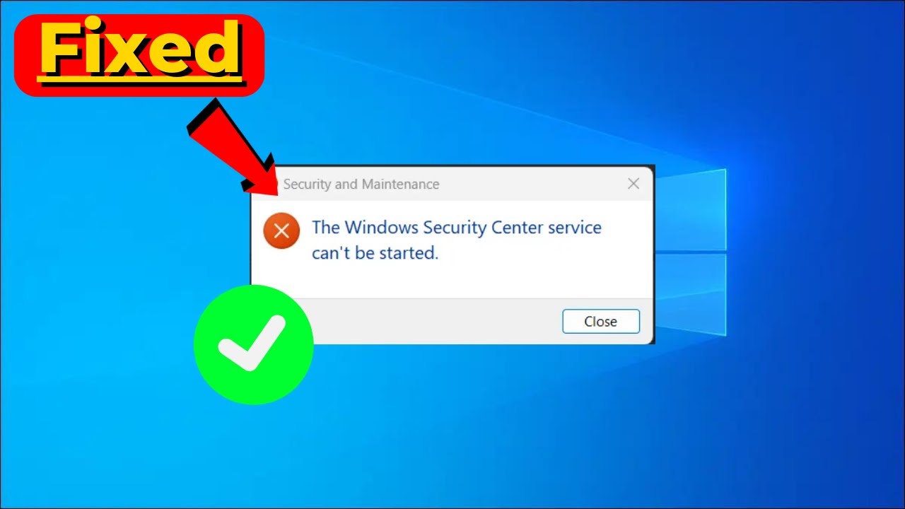 The Windows Security Center Service Can’t Be Started | 2024 - YouTube