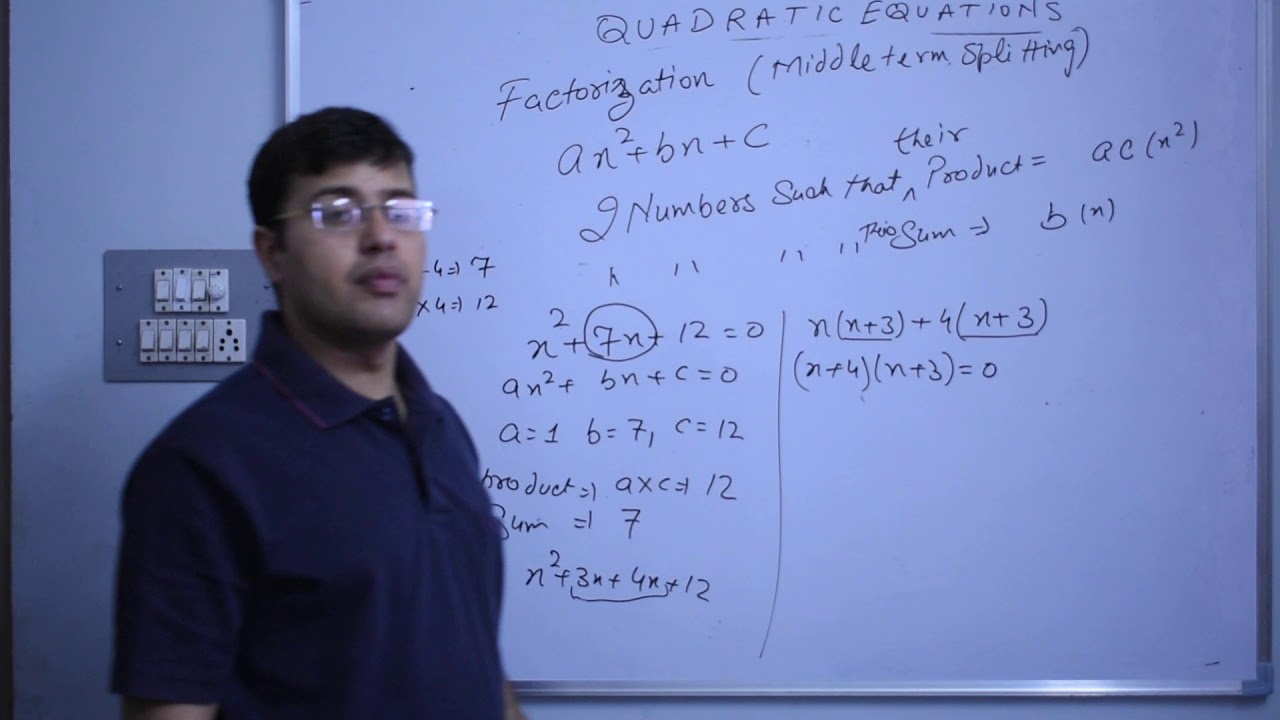 Quadratic Equations Factorization And Direct Method Youtube