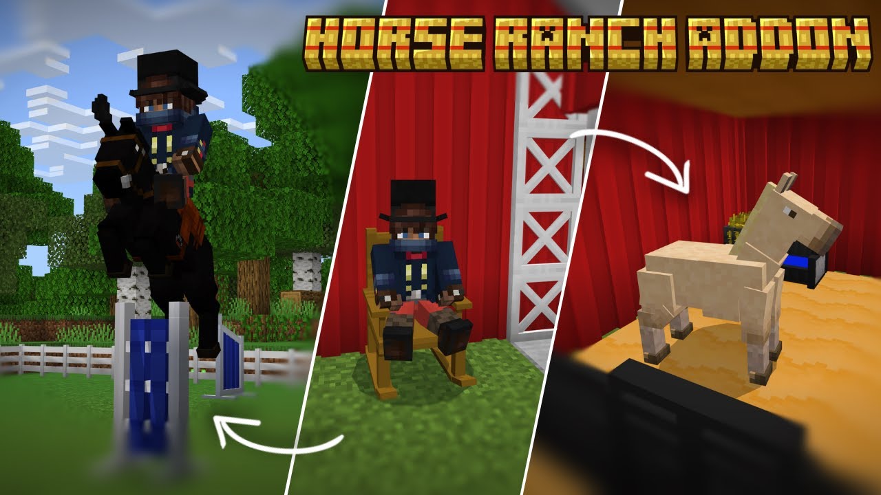 HORSE RANCH ADDON! - NEW Horses, Fences & More! - Minecraft Bedrock 1. ...