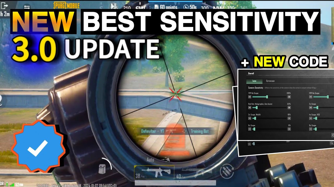 PUBG MOBILE SENSITIVITY SETTINGS 2024🔥NEW SENSITIVITY+CODE ☑️ ...