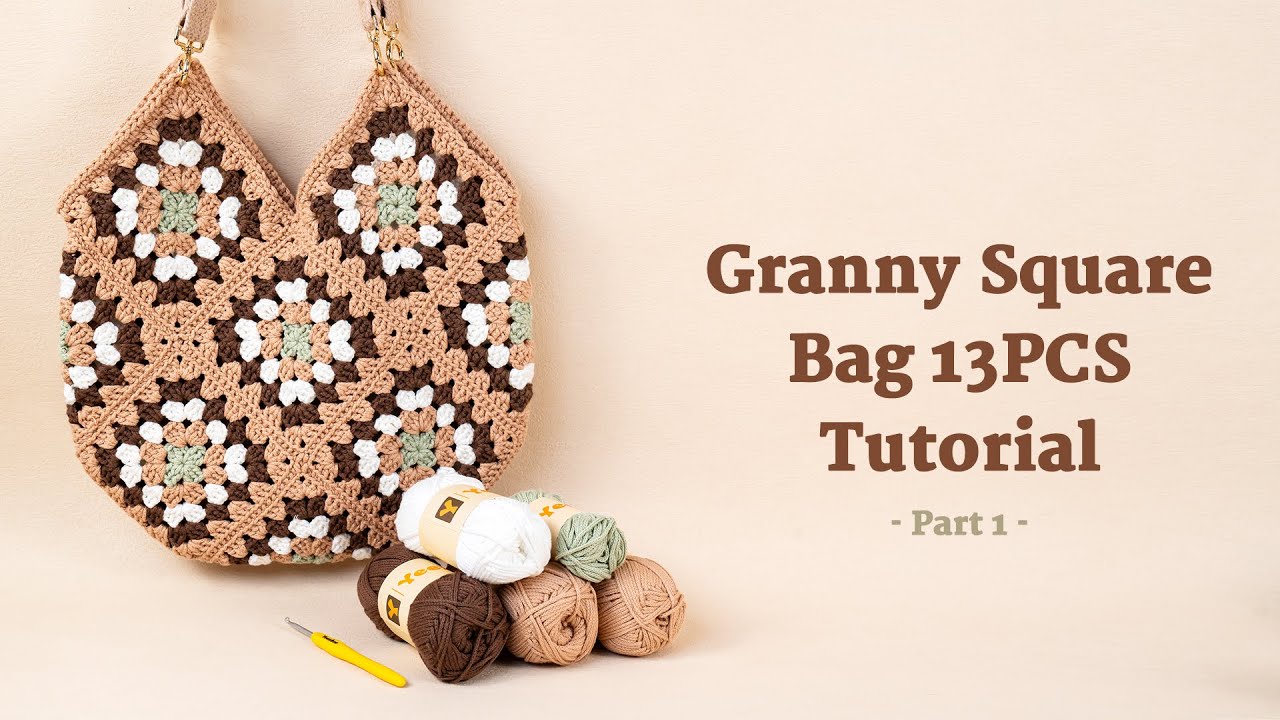 Granny Square Bag-13PCS Crochet Tutorial for Beginners | Part 1 Intro & Basic info - YouTube