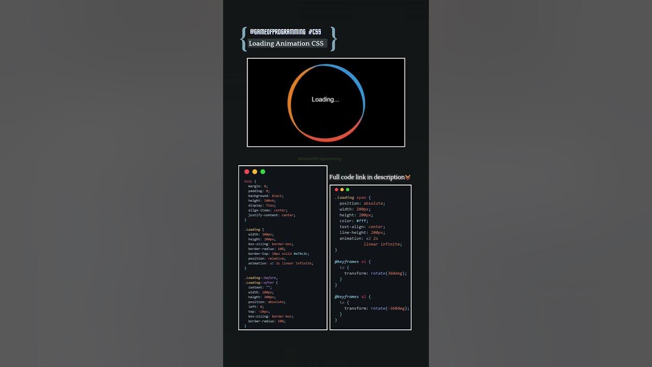 Loading Animation Css 👾👨‍💻 Webdesign Frontendwebdeveloper Shorts Css Htmlcss Javascript