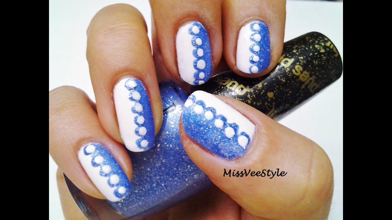 DIY: Easy Scallops and Dots Nail Art Tutorial - YouTube
