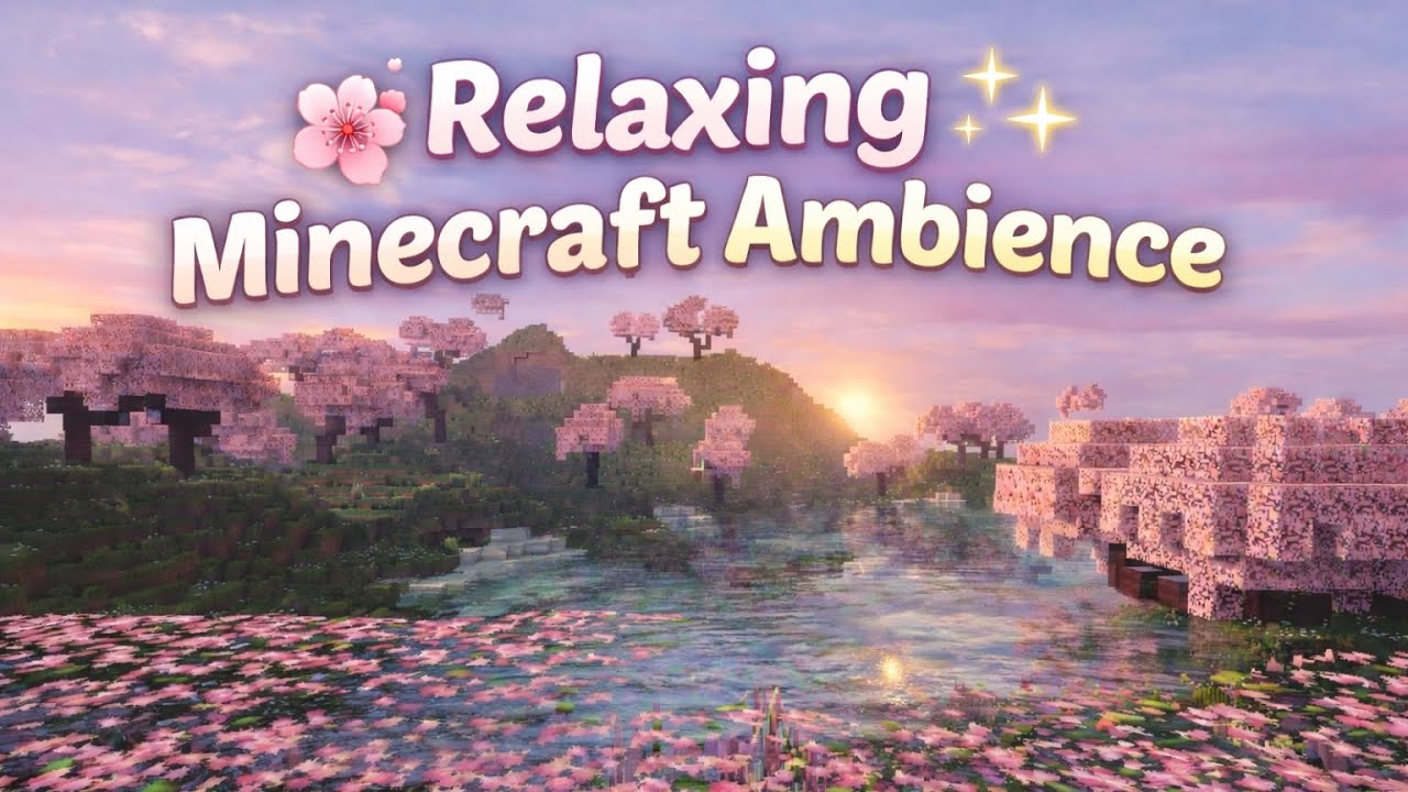 “Relaxing Minecraft Cherry Blossom Ambience 🌸 | Peaceful Nature Sounds ...
