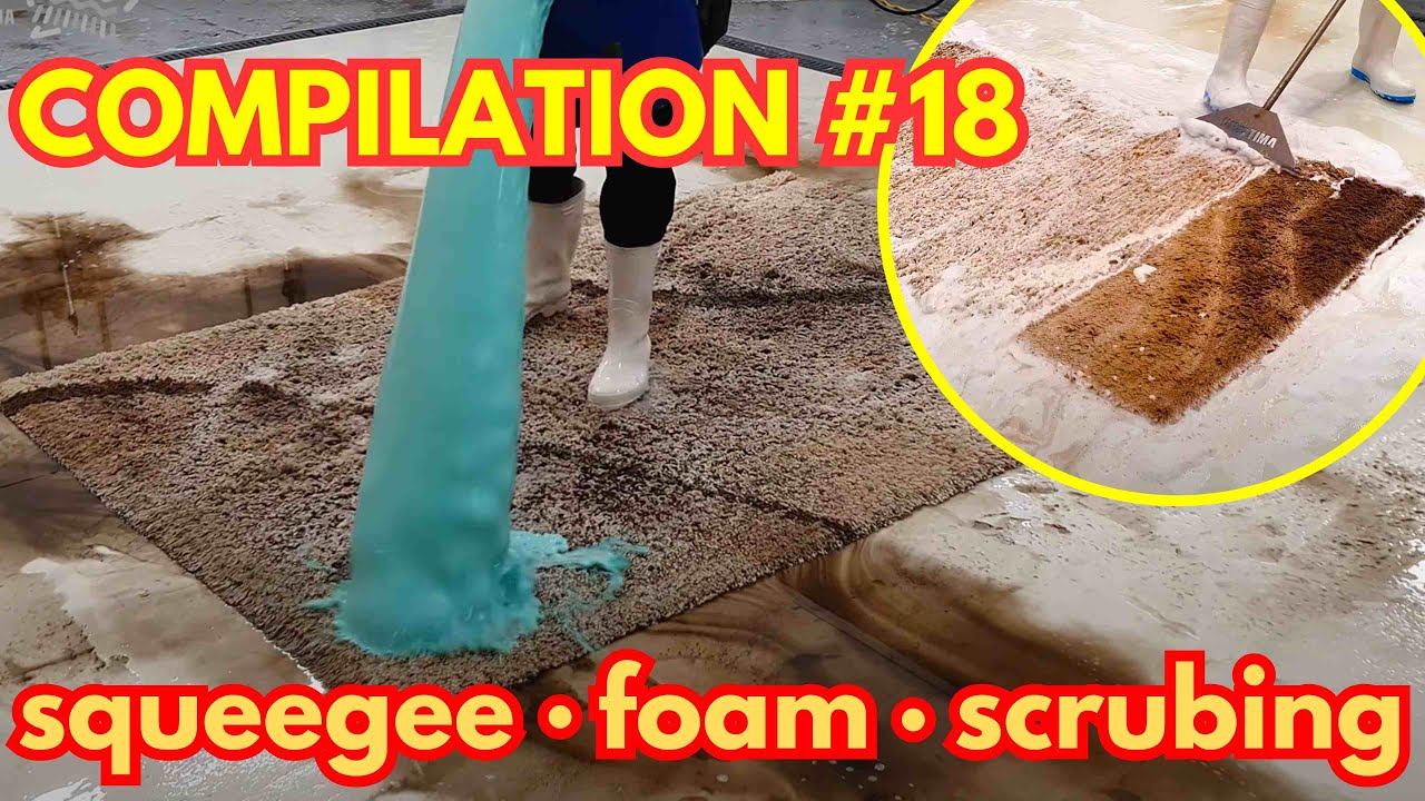 Carpet cleaning compilation #18 | squeegee, foam & scrubing - YouTube