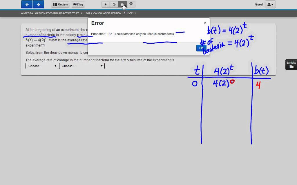 Algebra 1 PBA Calculator Question #2 PBA #9 - YouTube