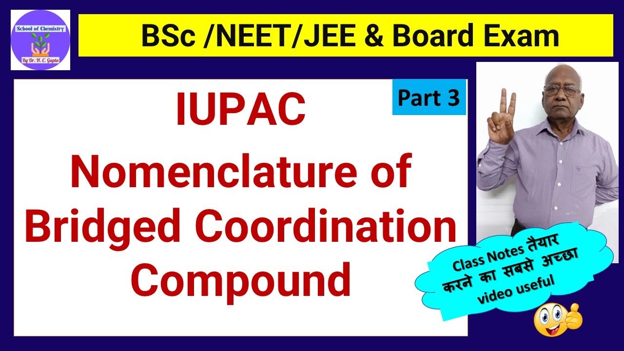 IUPAC Nomenclature of Bridged Coordination Compound I Part 3I Inorganic ...