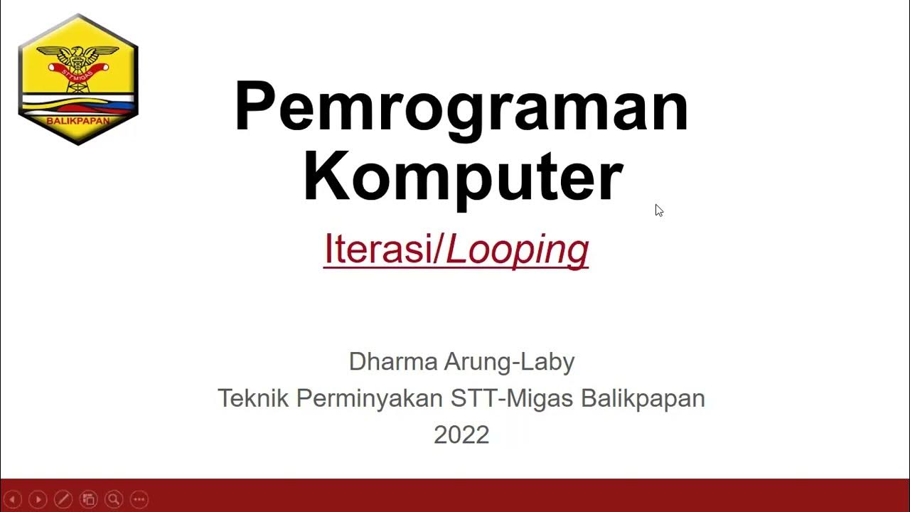 Kuliah pemrograman Komputer : Konsep iterasi/looping (for...end; while...end) - YouTube