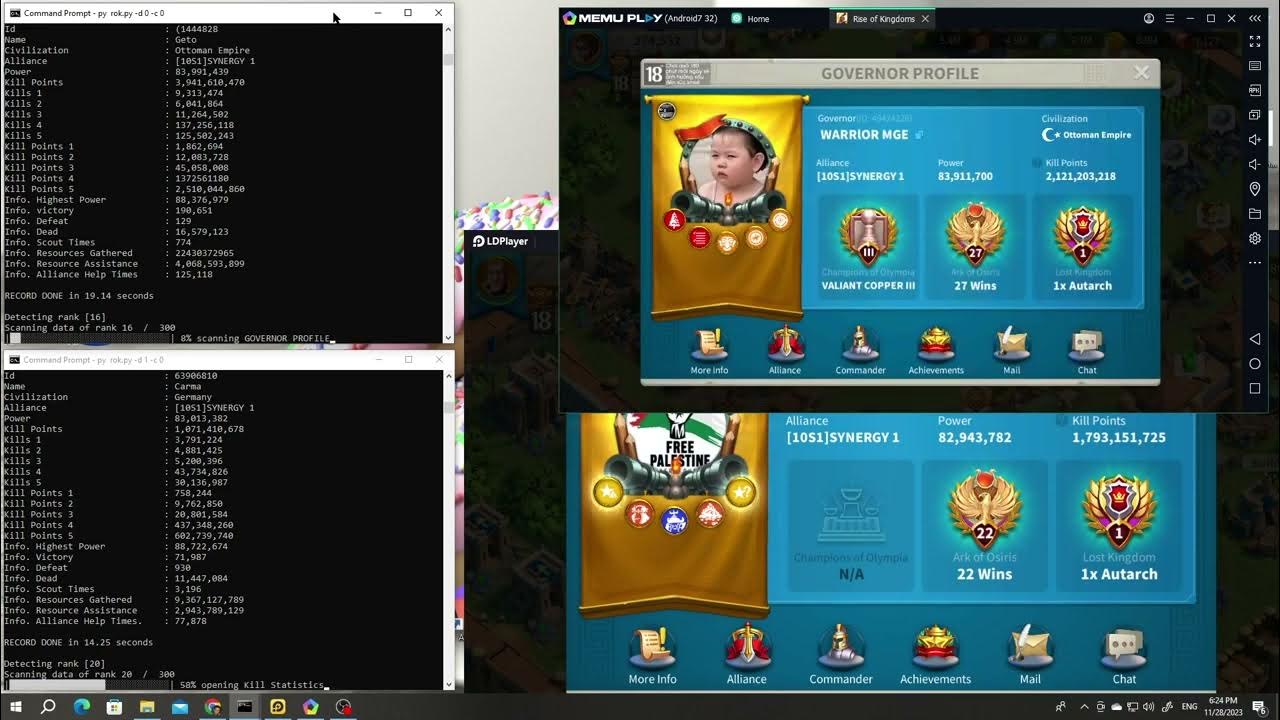 Raise of Kingdom (RoK) Python ADB scanner, MEmu Play vs LDPlayer - YouTube