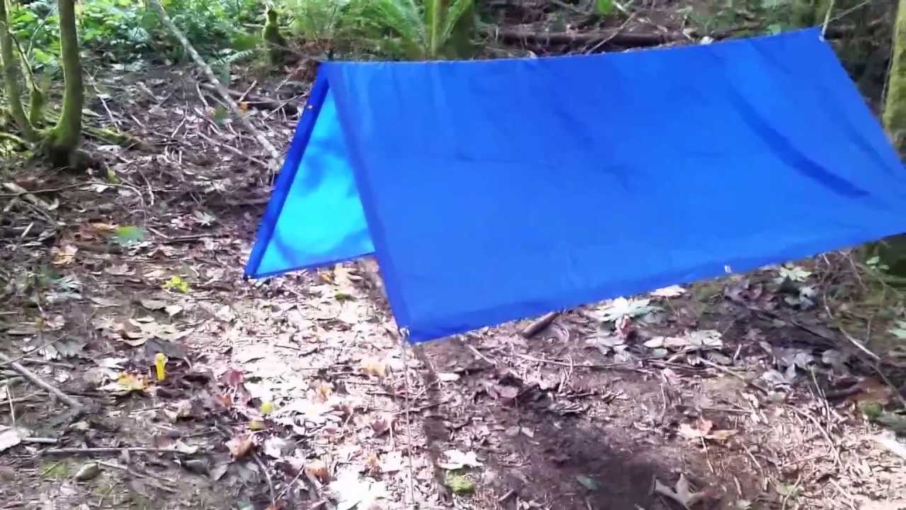 Quick shelter with my 5 x 7 tarp - YouTube