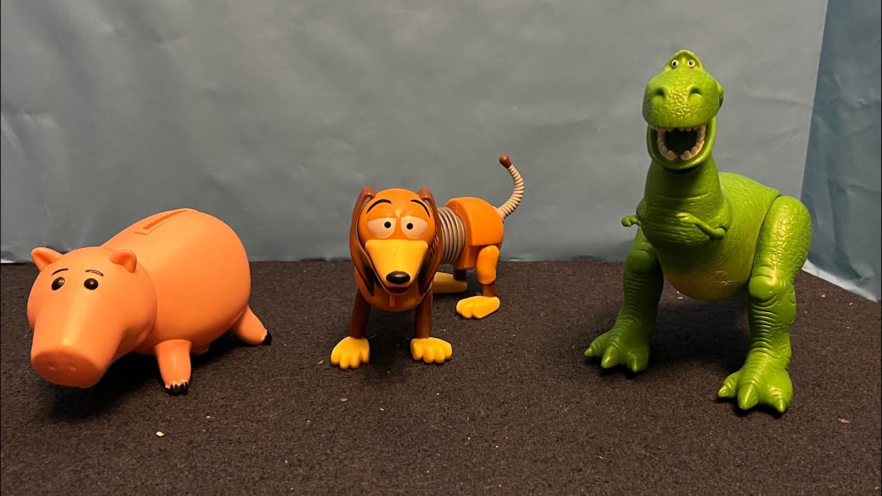 TRIPLE REVIEW: Mattel Hamm, Slinky, and Rex figures - YouTube