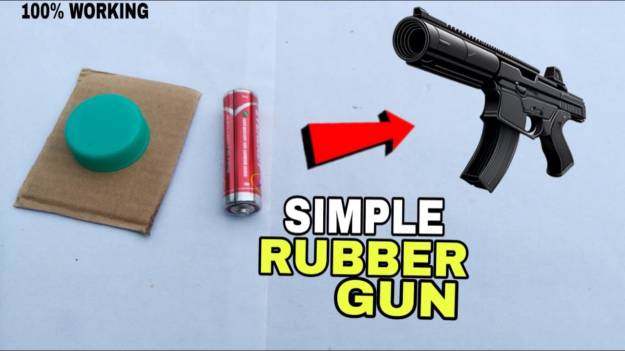How To Make Rubber Band Gun With Bottle Cap And Straw || Simple Mini ...