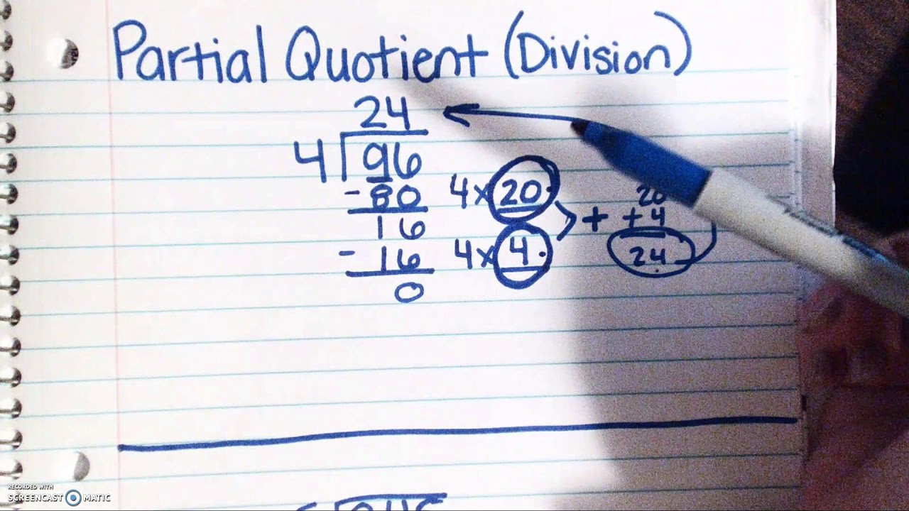 Partial Quotient in Division Refresher Video - YouTube