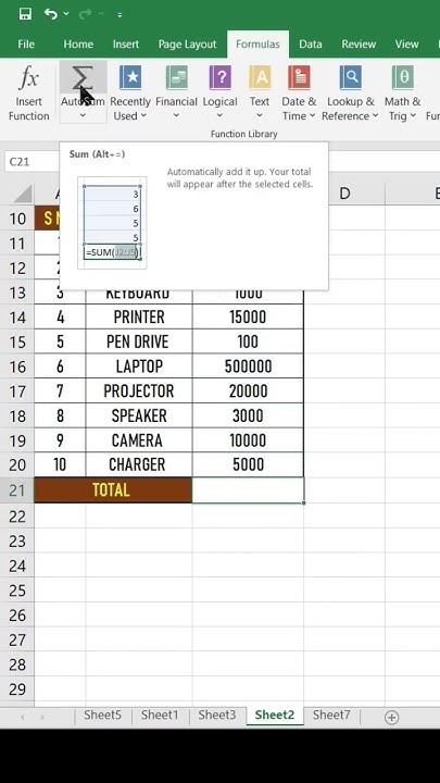 Different Ways to Sum In Excel #shorts #excel #sumformula #exceltips - YouTube