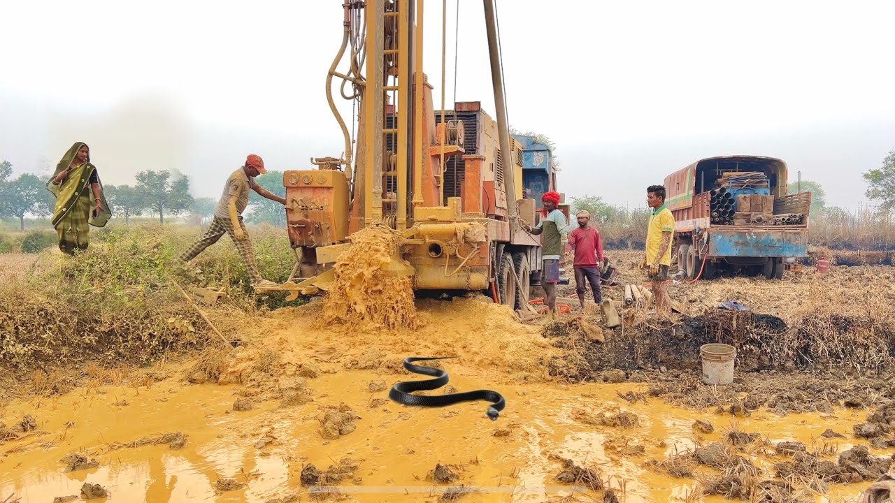 Borewell Drilling - 5 Hp Motor 74 Feet Deep boring With Coconut water ...