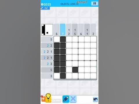 Logic Pic Objects Level 1 2 3 4 5 Nonogram Puzzle - YouTube