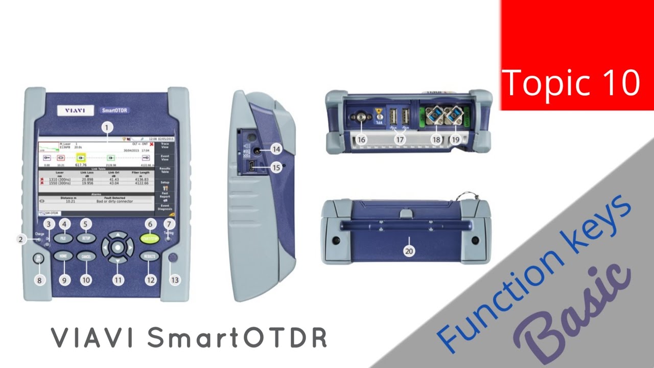 viavi smart otdr basic function keys - YouTube
