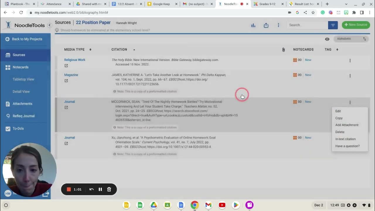 How to Export NoodleTools Sources to Google Docs - YouTube