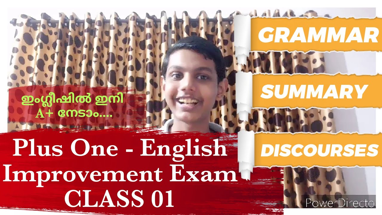 PLUS ONE - ENGLISH - IMPROVEMENT EXAM - CLASS 01 - GRAMMAR - SUMMARY ...