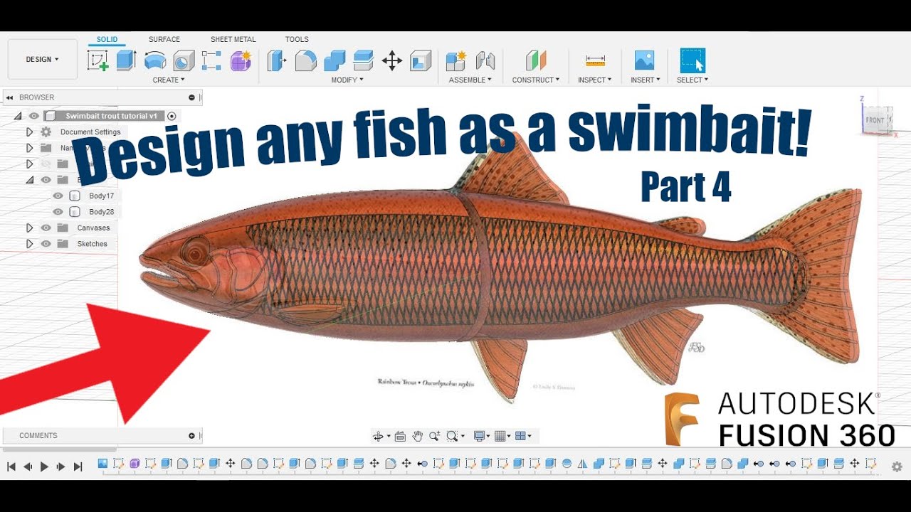 Design any fish you want as a swimbait with Fusion360! Part 4 the ...