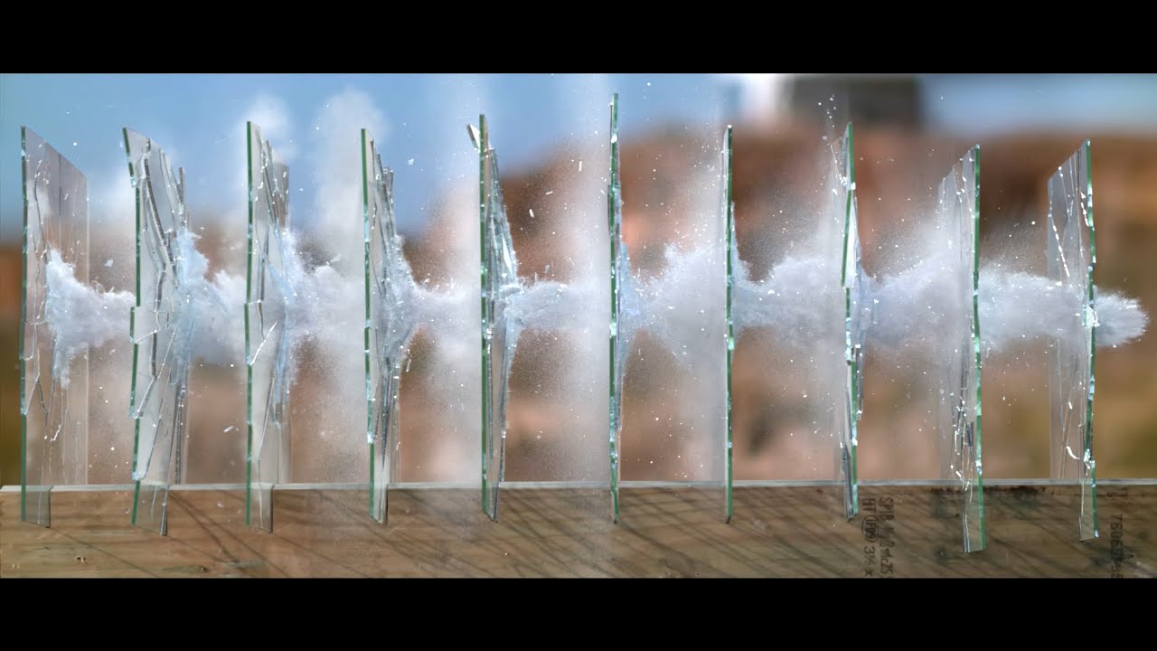 Houdini bullet through glass simulation in slow motion - YouTube