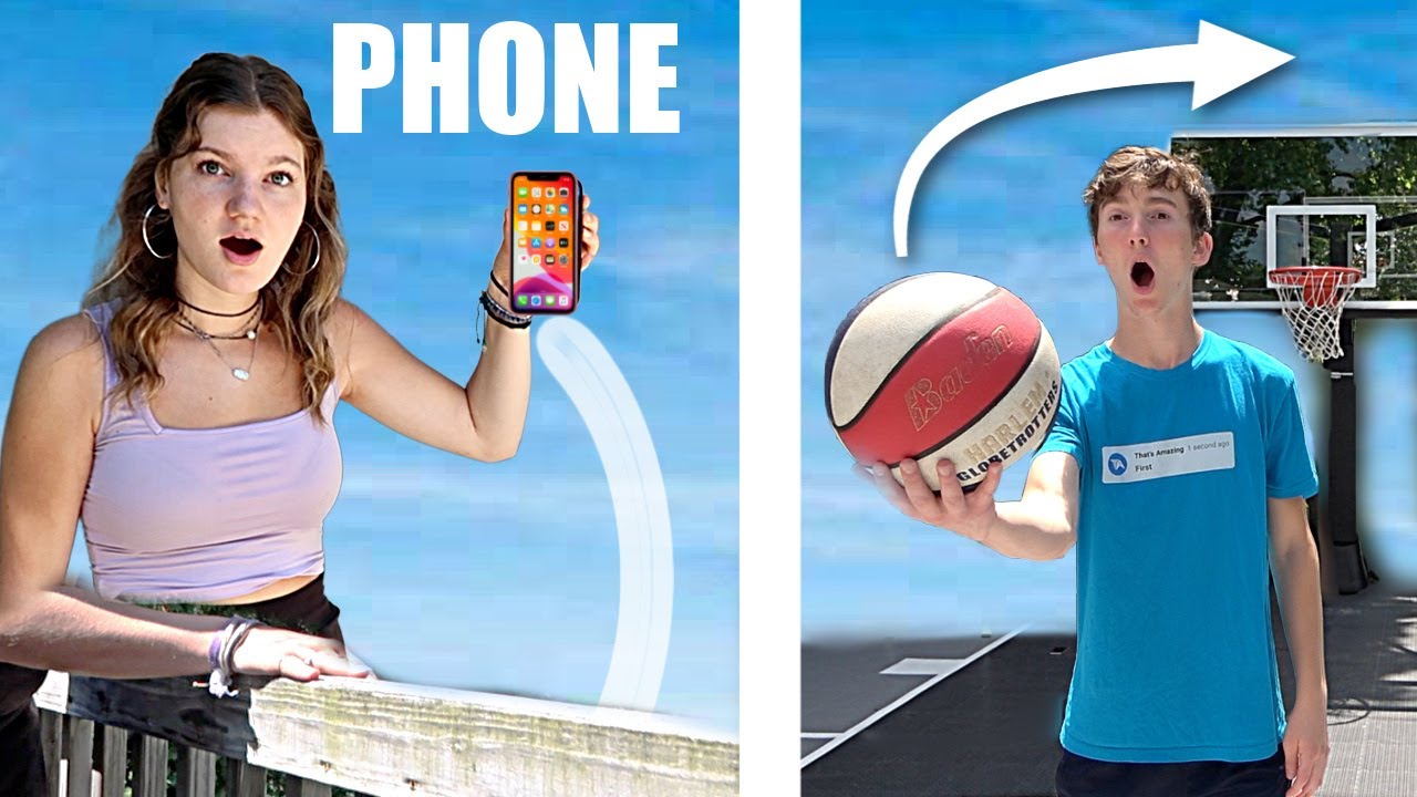 Miss the TRICK SHOT...DROP YOUR PHONE! | Match Up - YouTube