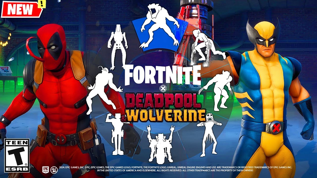 DEADPOOL & WOLVERINE Fortnite doing ALL Built-In Emotes and Funny ...