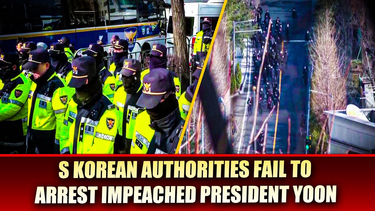 South Korean authorities fail to arrest impeached President Yoon due to security stand-off - YouTube