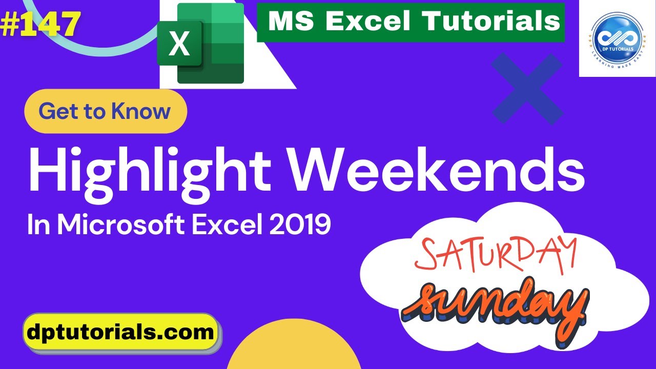 How To Highlight Weekends In Excel YouTube How To Highlight Weekends In Excel YouTube