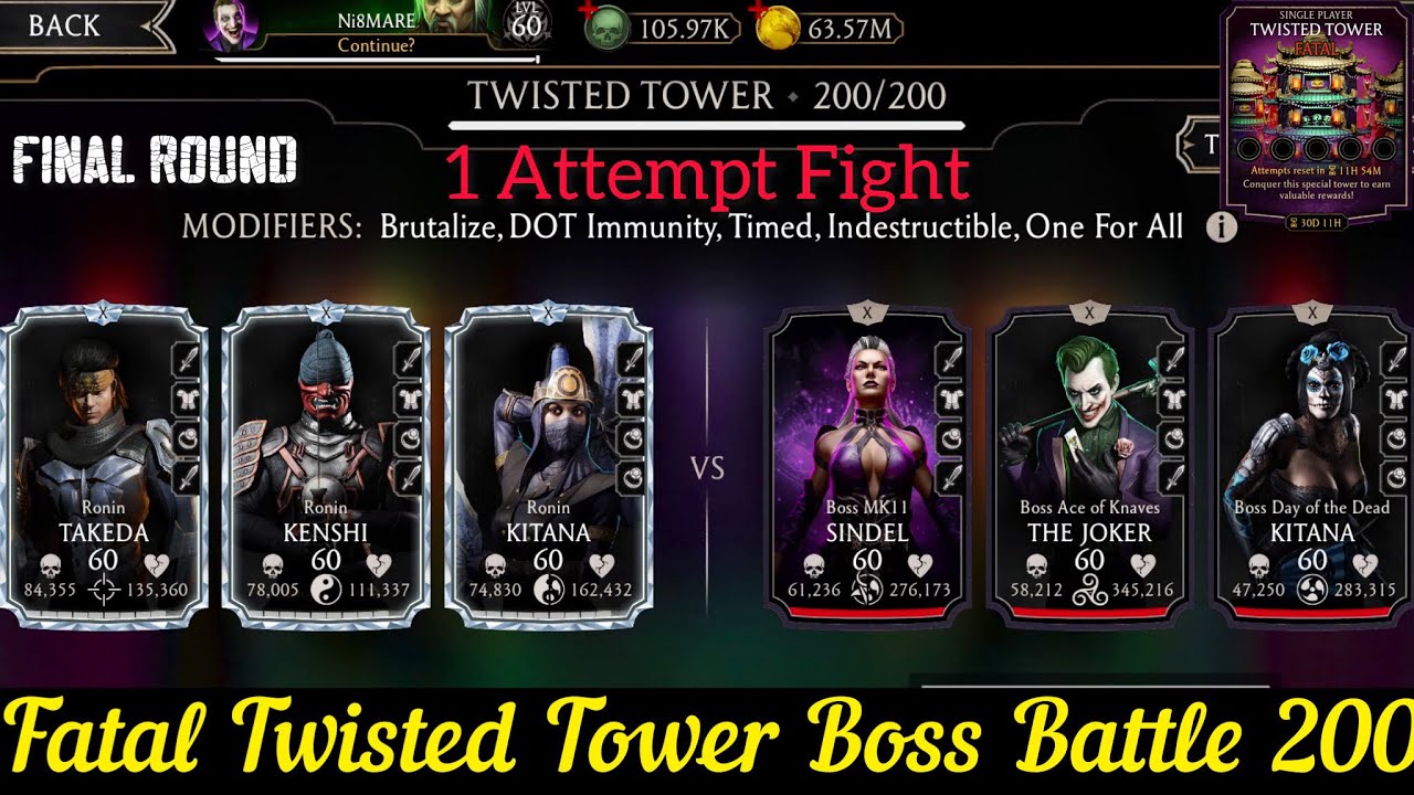 Final Round Boss Battle 200 Fight + Reward | Fatal Twisted Tower | MK ...