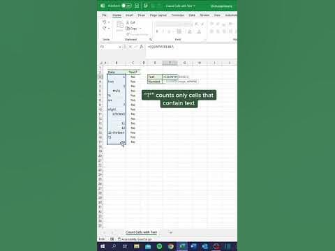 Learn Excel Tips & Tricks count text cells and numbers - YouTube