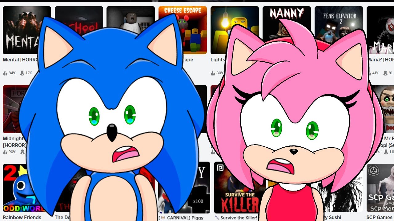 Sonic plays Roblox with Amy (HORROR GAMES) - YouTube