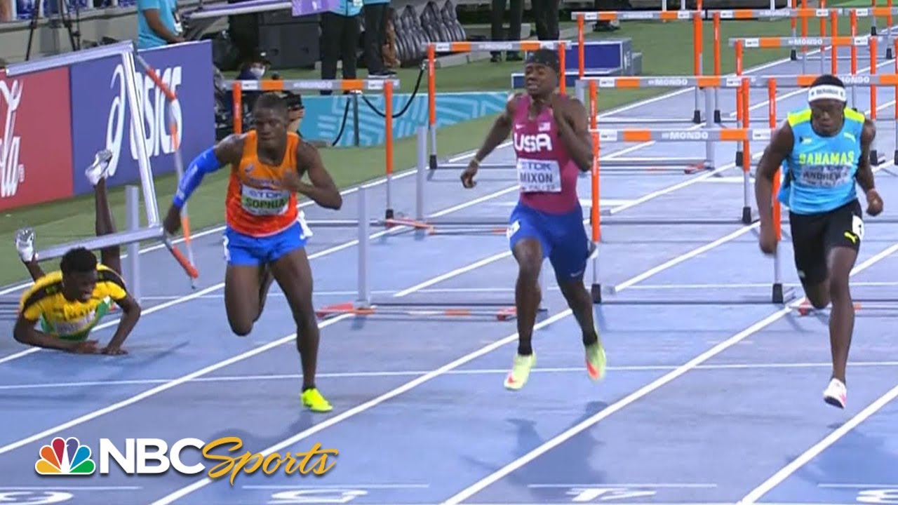 Final hurdle causes problems in wild 110m hurdle final at U20 ...