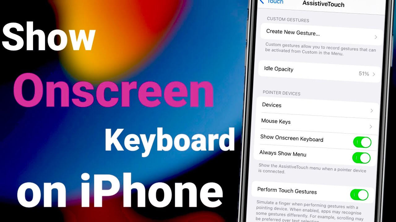 Turn on Show Onscreen Keyboard on iPhone || - YouTube