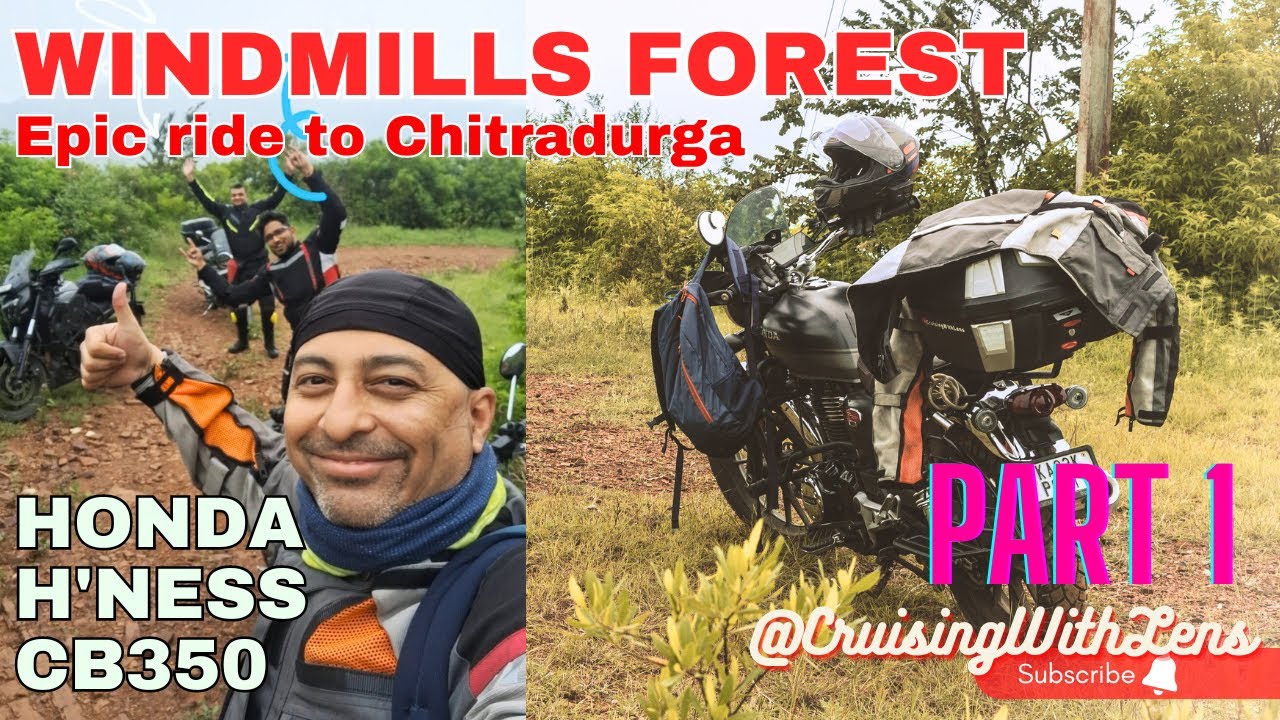 Windmills Forest PART 1, Chitradurga | Epic Monsoon ride | Honda H'ness ...