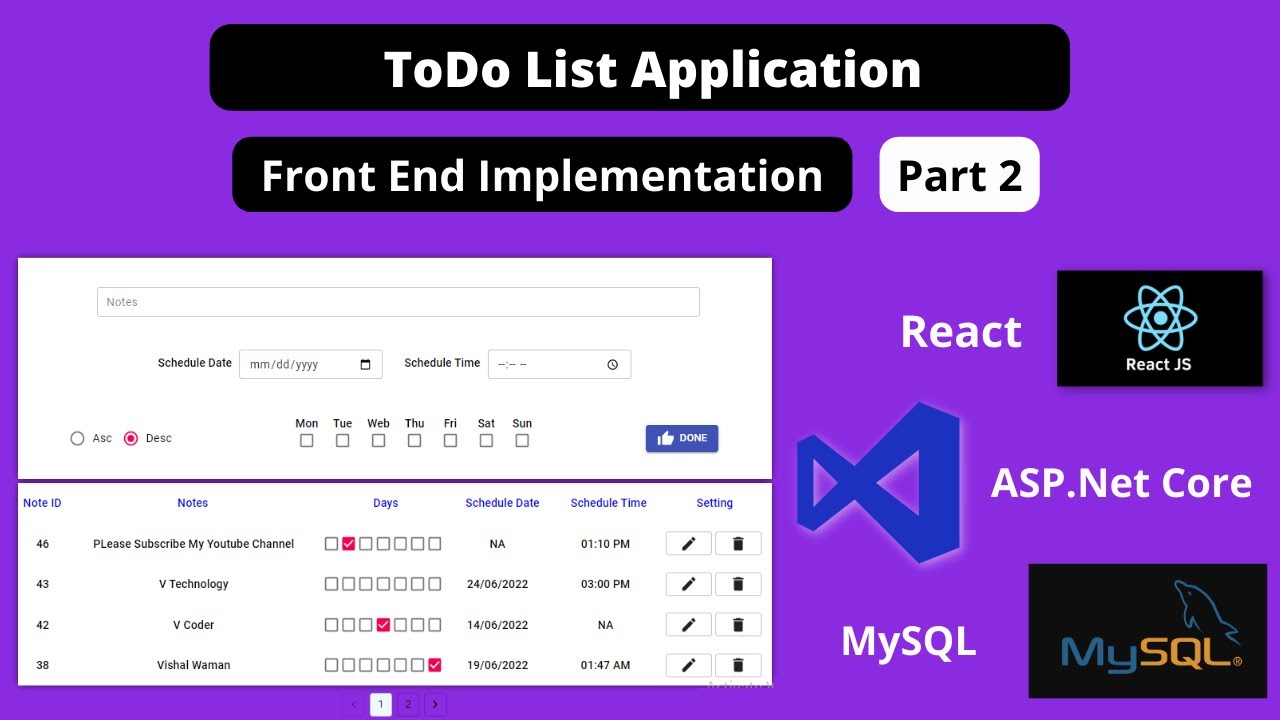 Todo List App Front End Implement Part 2 In Reactjs Aspnet Core 7164