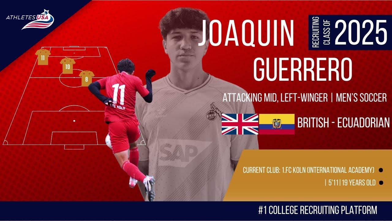 Men's Soccer | Attacking Midfielder, Winger | Joaquin Guerrero, England ...