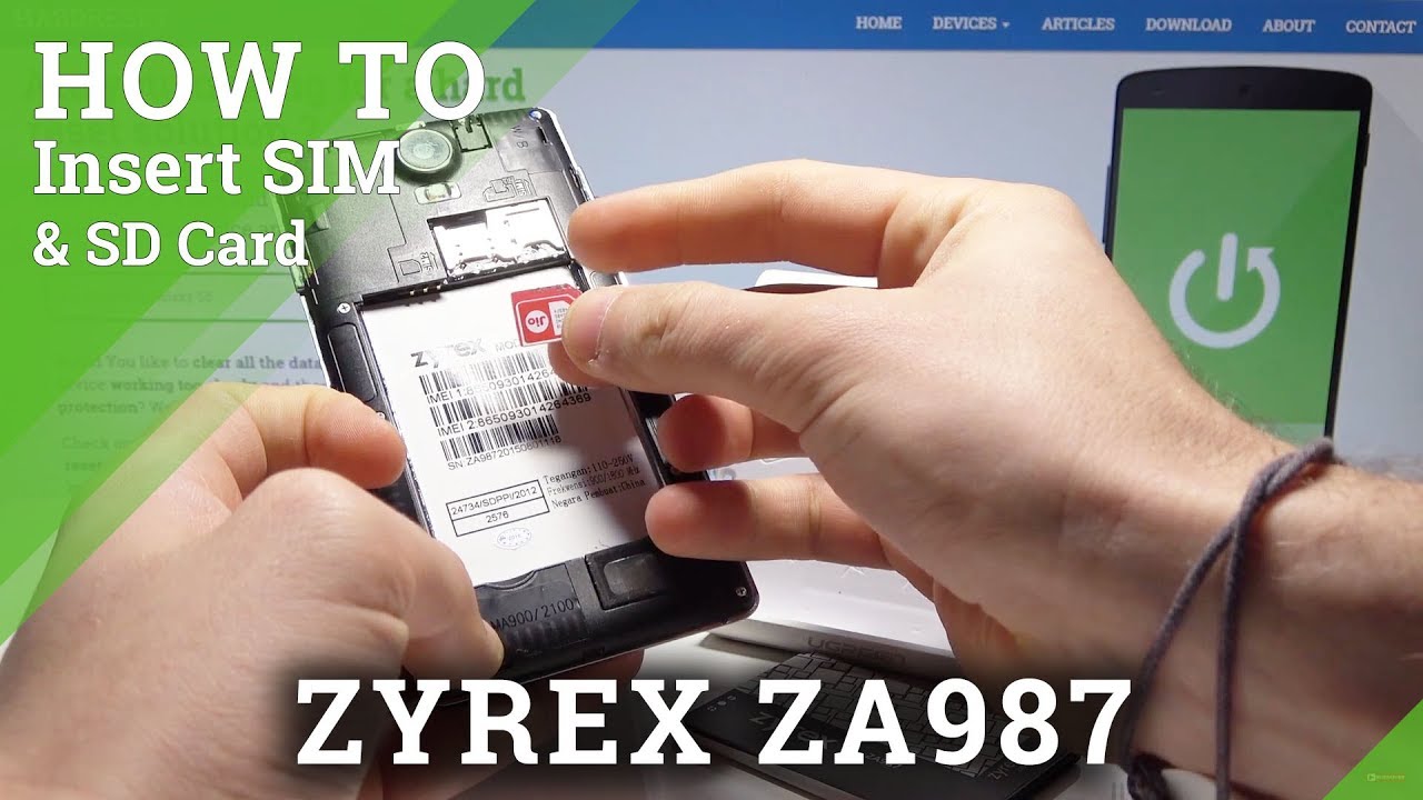 How to Insert Micro SIM Card to ZYREX ZA987 - Input Micro SD - YouTube