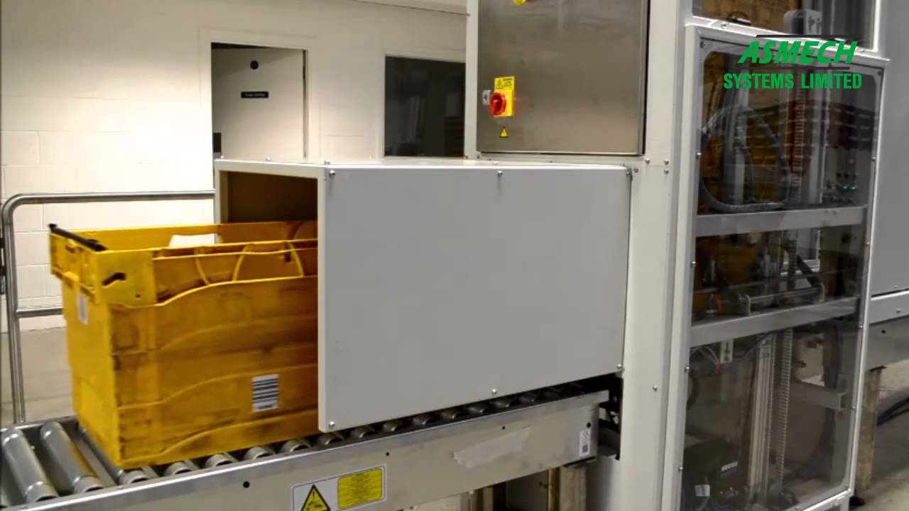 Asmech Systems Ltd Tote Destacker - YouTube
