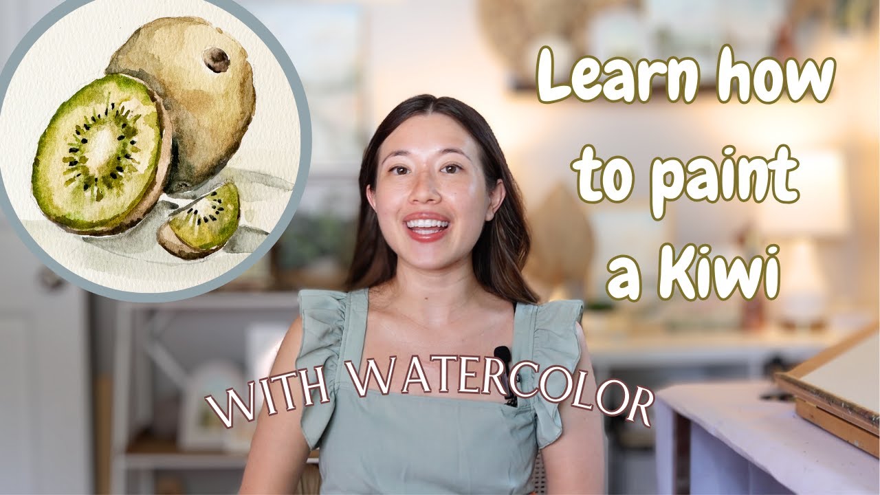 WATERCOLOR KIWI TUTORIAL | summer fruits in watercolor - YouTube
