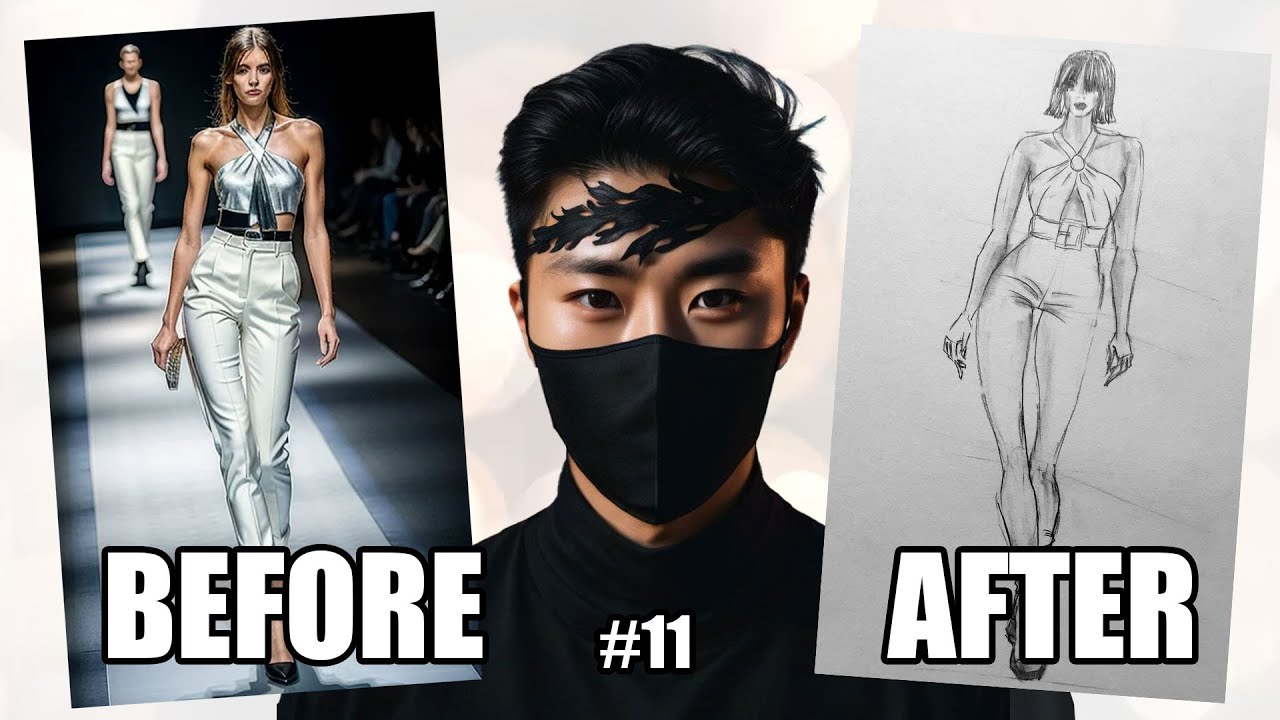 How to Draw a Female Runway Model (easy steps!) - YouTube