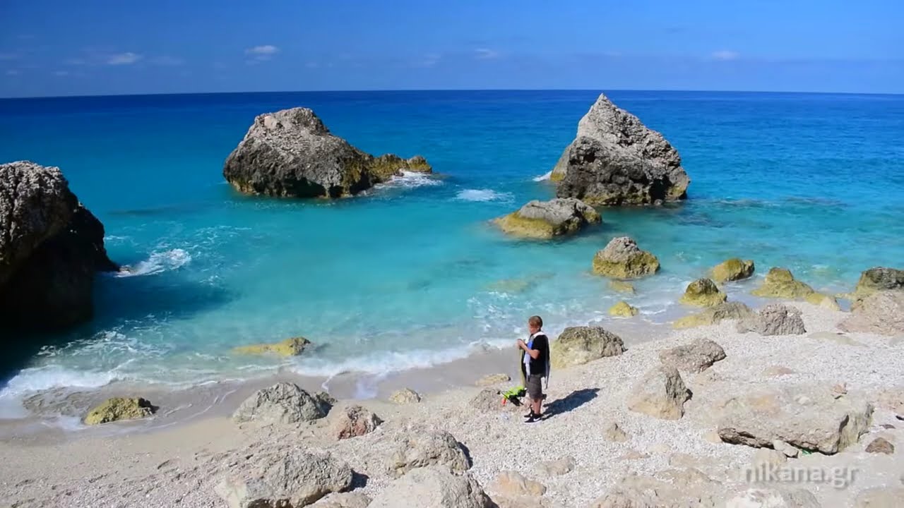 Kavalikefta beach on Lefkada island, Greece - YouTube