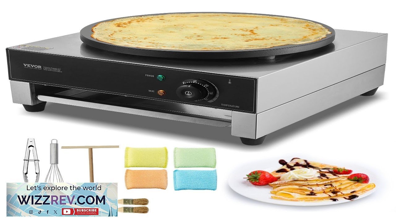 VEVOR 16-Inch Electric Crepe Maker Commercial Crepe Machine 1700W Non ...