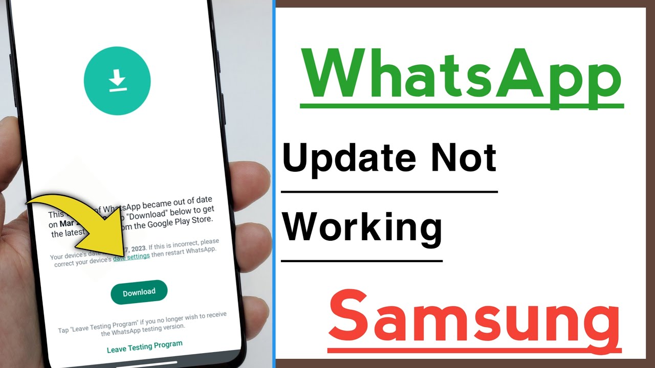 How To Fix WhatsApp Update Problem Solve in Samsung Phone - YouTube
