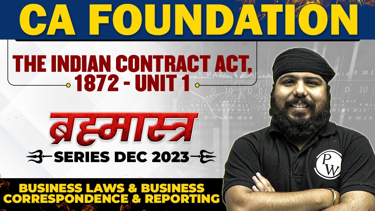 The Indian Contract Act, 1872 - Unit 1 || Business Laws and BCR ...