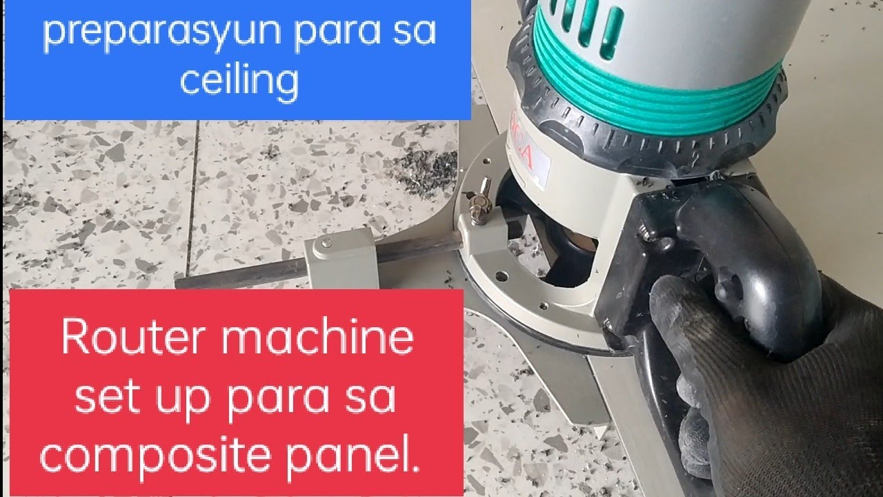 aluminum cladding preparasyun set up ng router machine. - YouTube