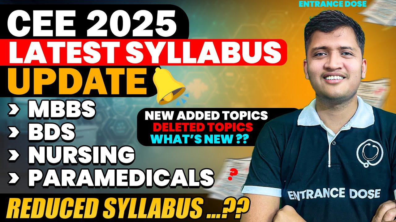 Syllabus of CEE Exam For MBBS Nursing. BDS & Para Medicals | Removed ...