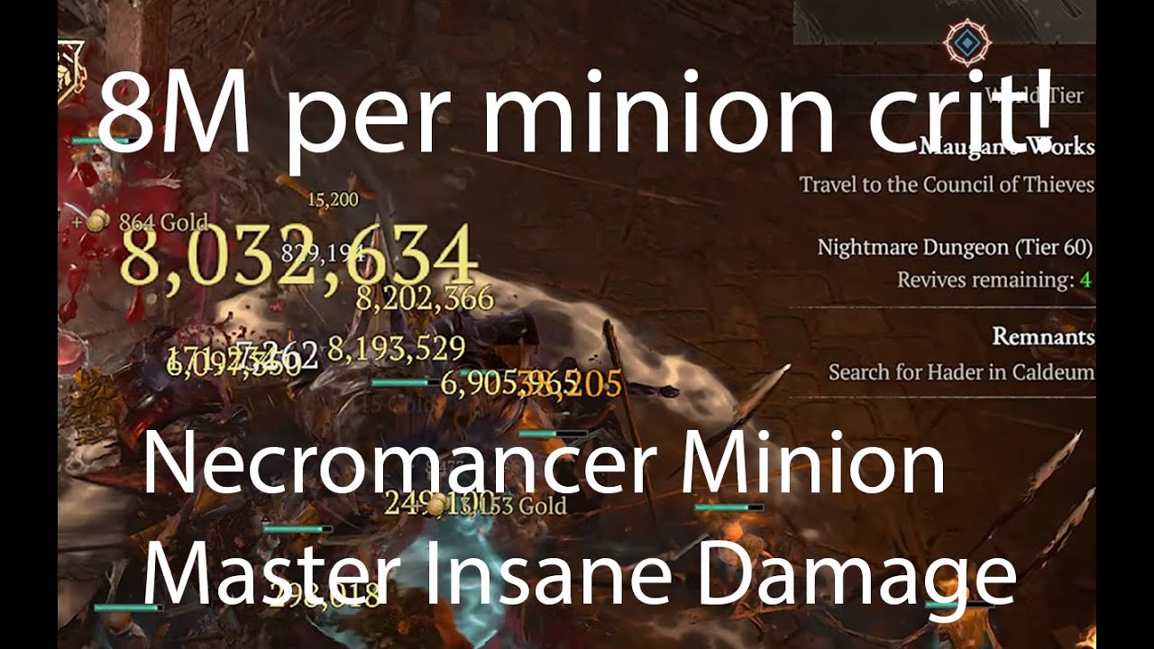 8 million crit per minion? Necromancer Minion Master casual nightmare ...