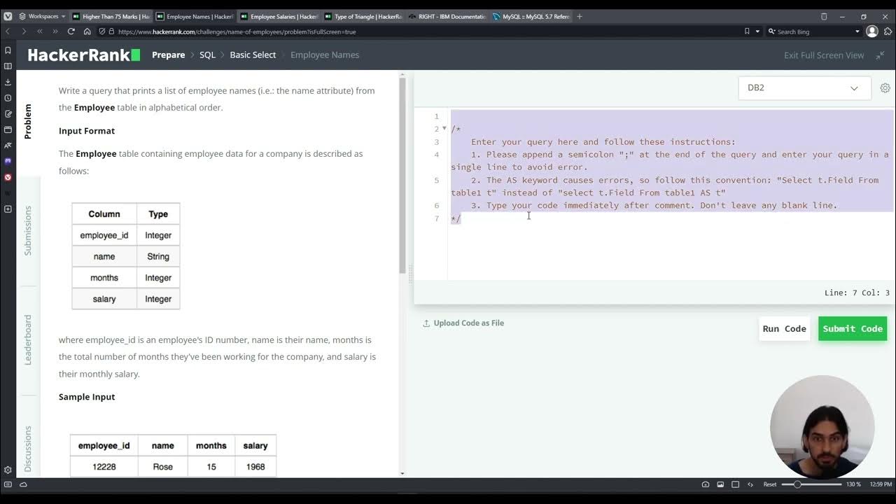 Employee Names | SQL Basic Select | HackerRank Solution - YouTube