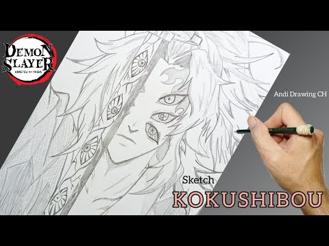 Drawing Sketch Kokushibou - Menggambar Sketsa Kokushibou ( Demon Slayer ...